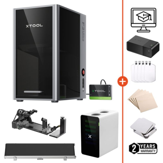 xTool F2 Ultra MOPA 60W + Diode 40W - Pack Deluxe - Polyfab3D