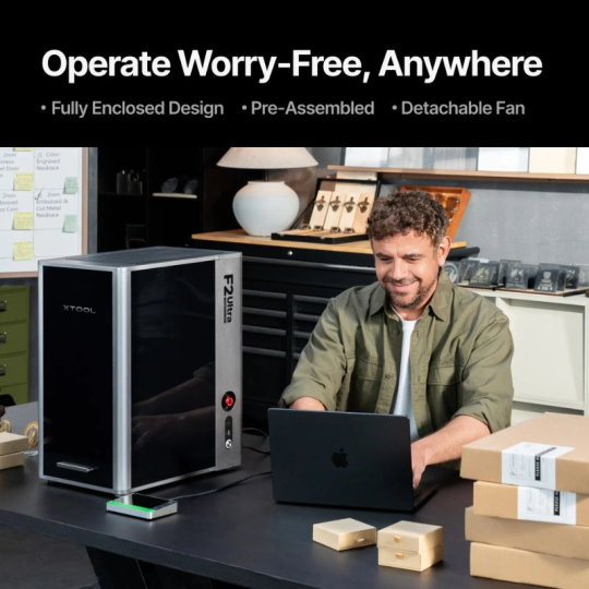 xTool F2 Ultra MOPA 60W + Diode 40W - Pack Deluxe - Polyfab3D