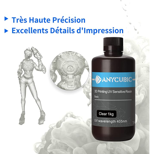 Résine Standard Transparente Anycubic 1 kg - Polyfab3D